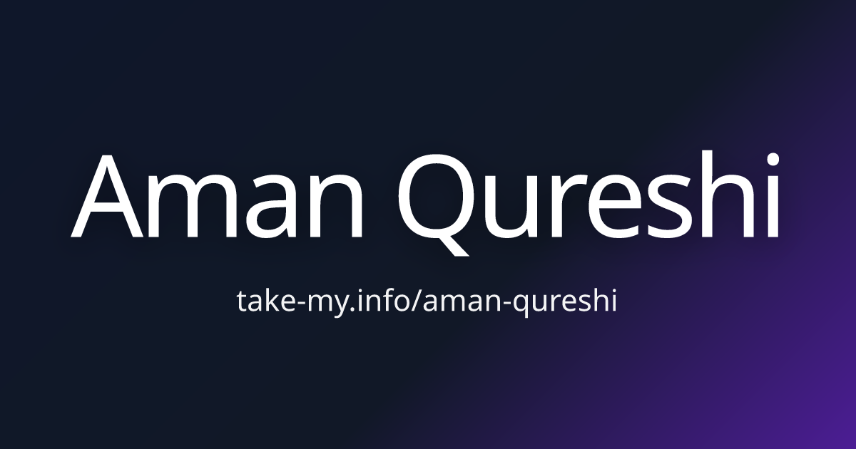 Aman Qureshi - Portfolio | PortfolioHub - AI-Powered Portfolio Generator