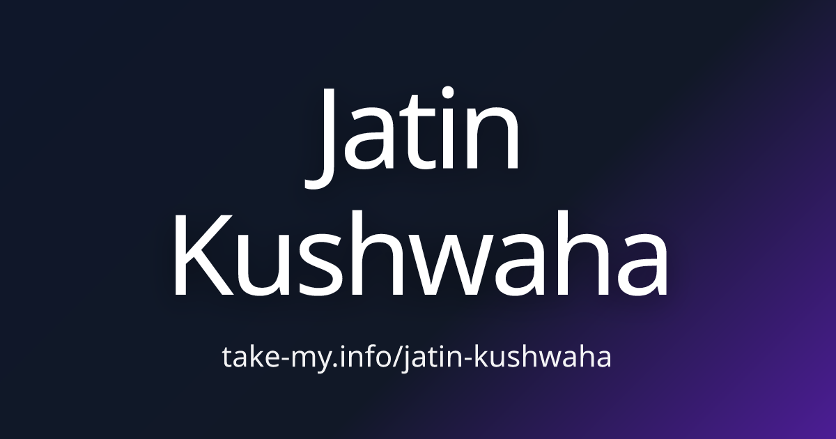 Jatin Kushwaha Ashta - Portfolio | PortfolioHub - AI-Powered Portfolio ...